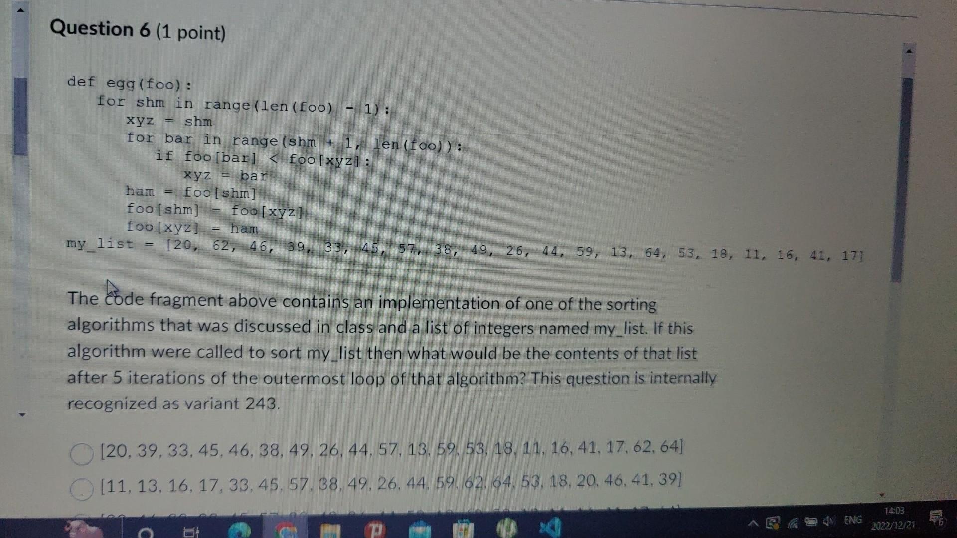 Solved The code fragment above contains an implementation of | Chegg.com