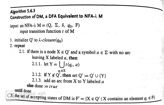 Solved For Each Of The Following Nfas Use Algorithm 563