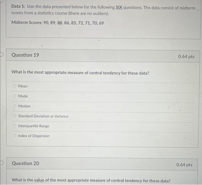 Solved Data 1: Use the data presented below for the | Chegg.com
