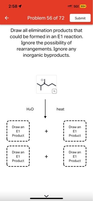 Solved Draw all elimination products that could be formed in | Chegg.com