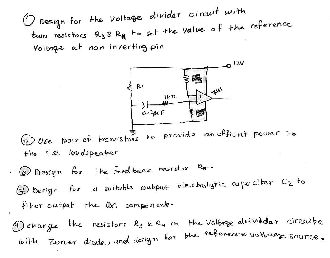 Solved Design for the voltage divider circuit with two | Chegg.com