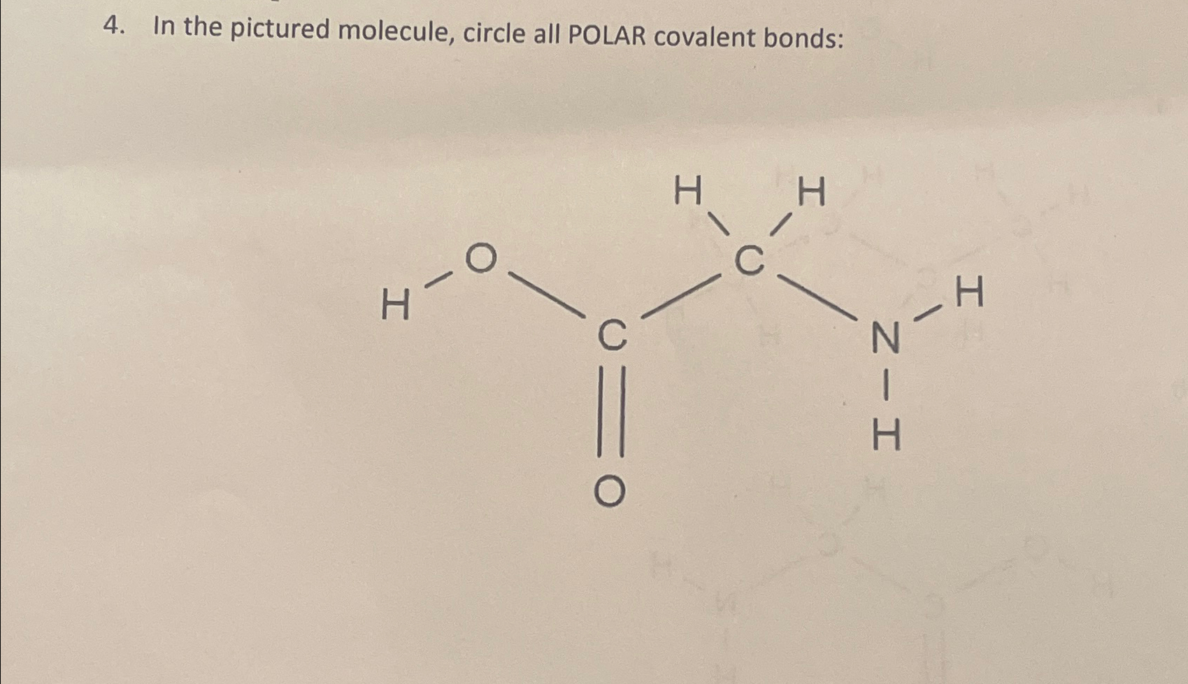 In the pictured molecule, circle all POLAR covalent | Chegg.com