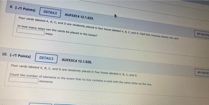 Solved Four cards labeled A,B,C, and D are randomly ploced | Chegg.com