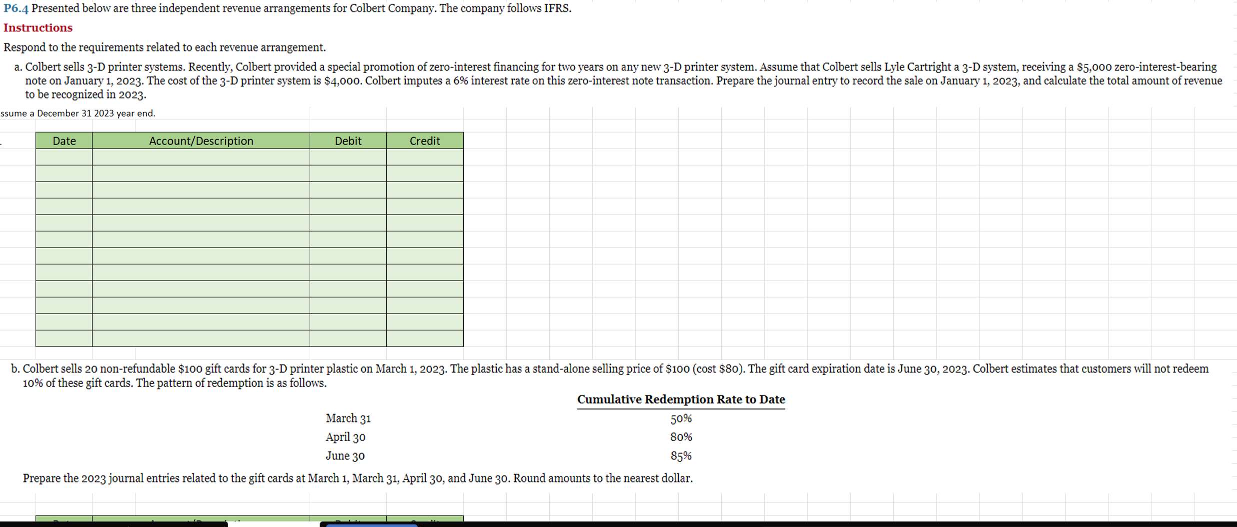 Solved P6.4 ﻿Presented below are three independent revenue | Chegg.com