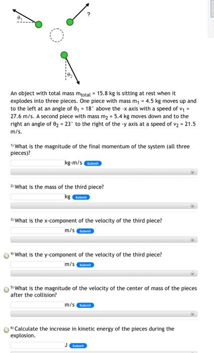 Solved An object with total mass mtotal =15.8 kg is sitting | Chegg.com