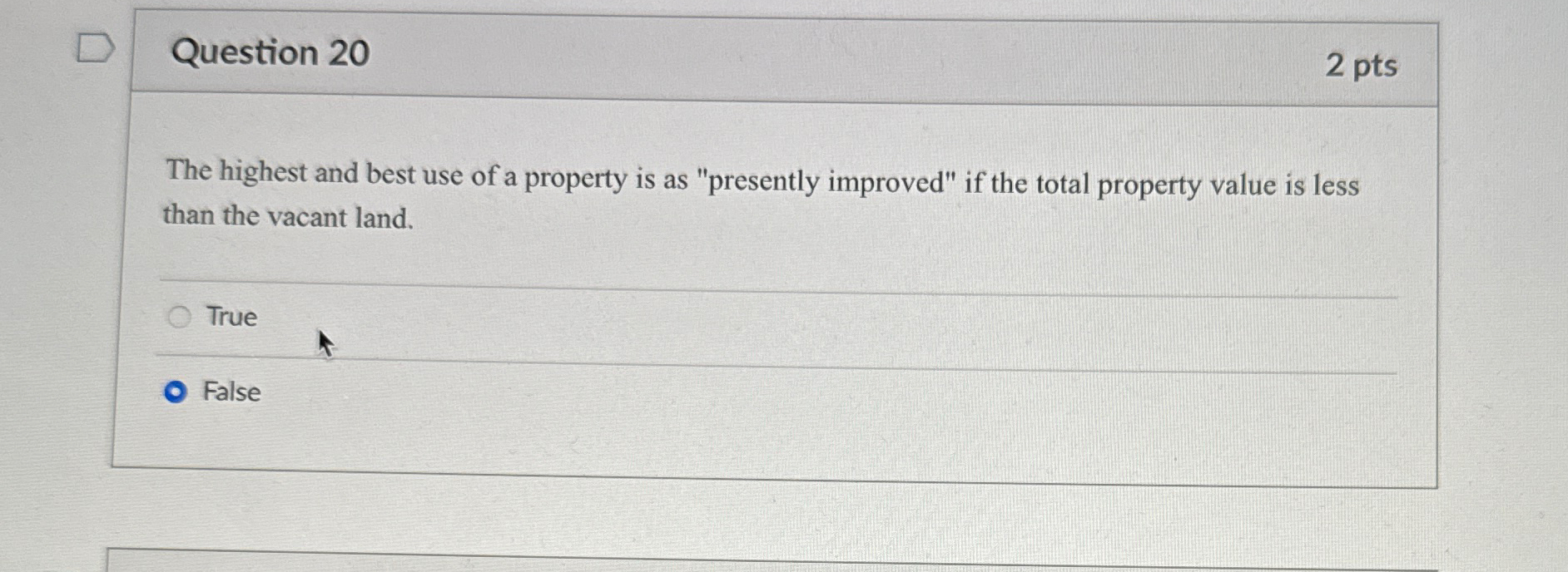 Solved Question 202 ﻿ptsThe highest and best use of a | Chegg.com