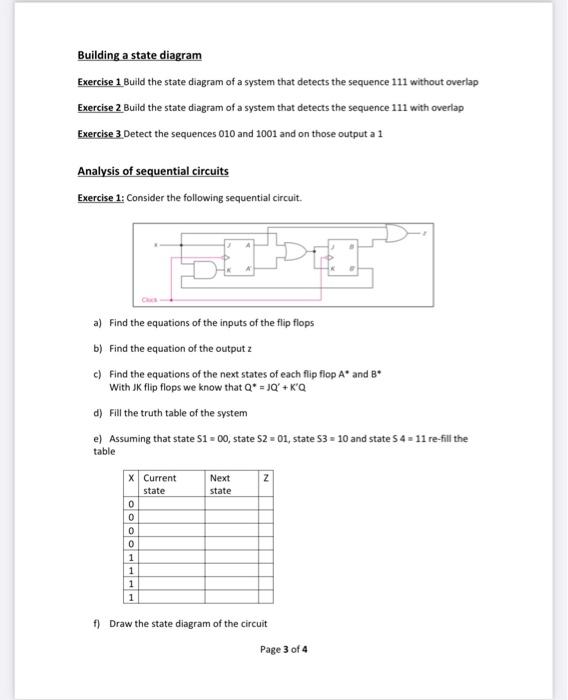 Solved Building a state diagram Exercise 1 Build the state | Chegg.com
