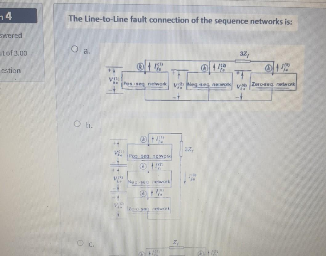 Solved The Line-to-Line fault connection of the sequence | Chegg.com