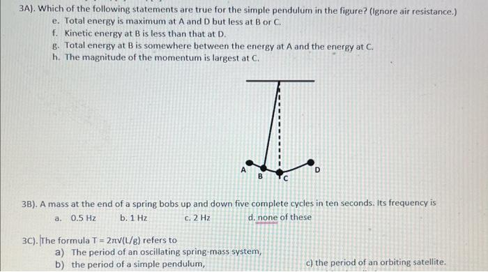 Solved 3A). Which of the following statements are true for | Chegg.com