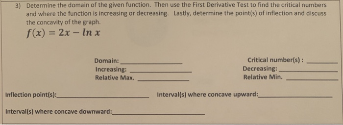 Solved 3) Determine the domain of the given function. Then | Chegg.com
