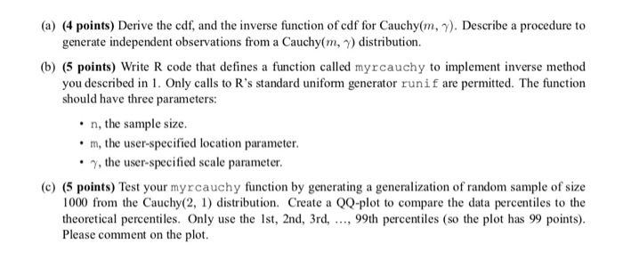 Solved Question 3 A more general form of Cauchy distribution | Chegg.com