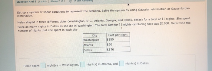 Solved Set up a system of linear equations to represent the | Chegg.com