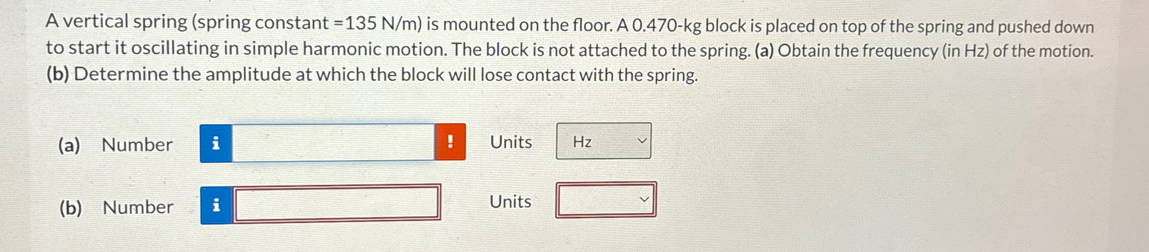Solved A vertical spring (spring constant =135Nm ) ﻿is | Chegg.com