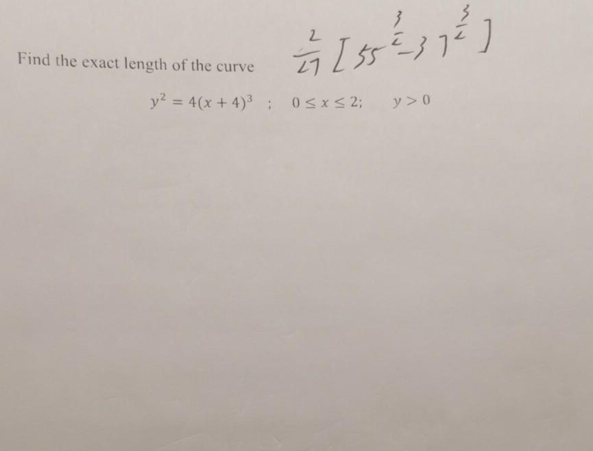 Solved 2 Find the exact length of the curve ر کر کے (7 و | Chegg.com