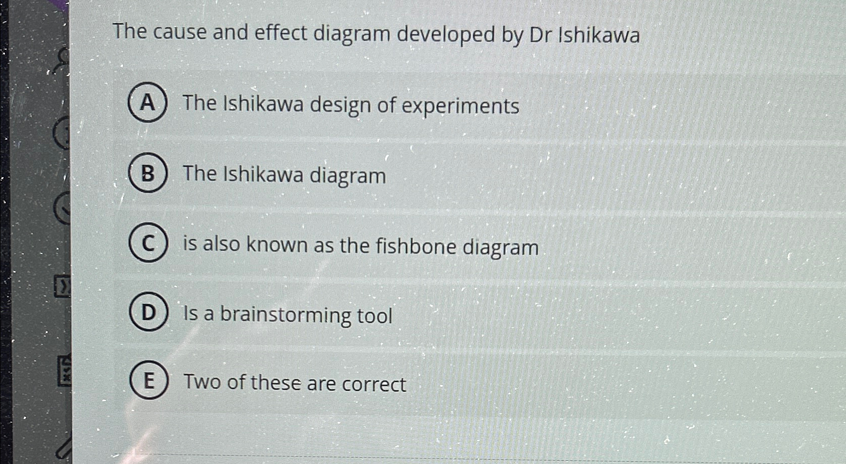 Solved The cause and effect diagram developed by Dr | Chegg.com