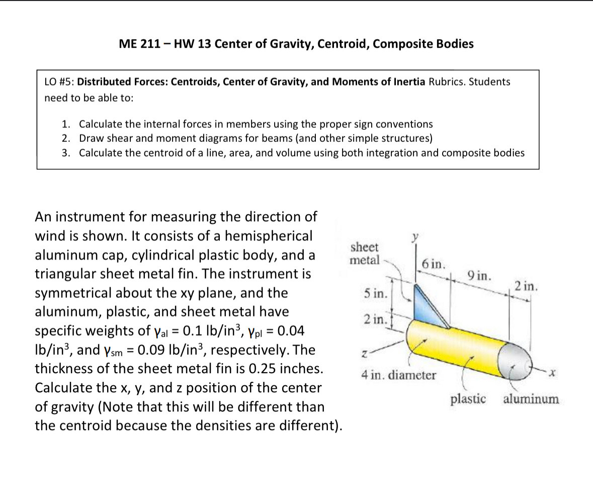 Solved LO #5: Distributed Forces: Centroids, Center of | Chegg.com