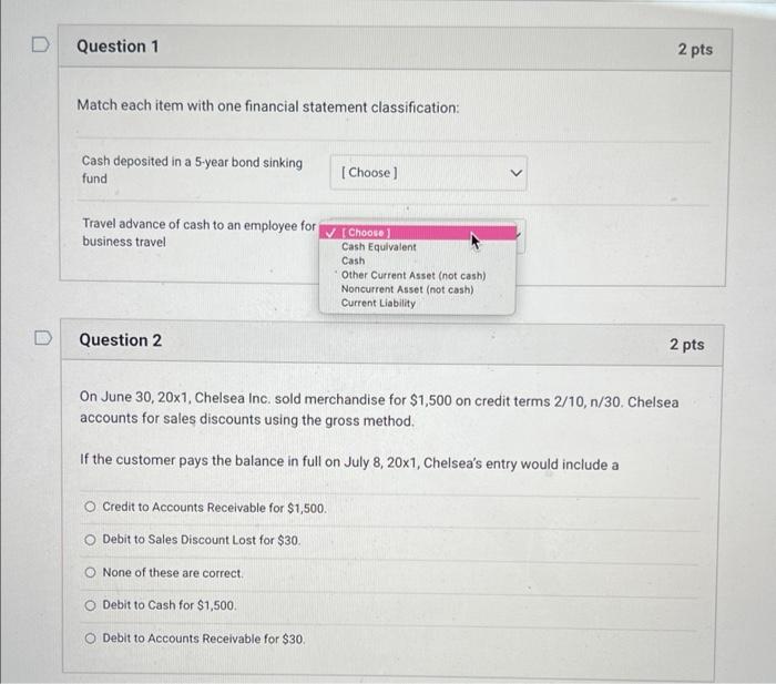 Solved Match each item with one financial statement | Chegg.com
