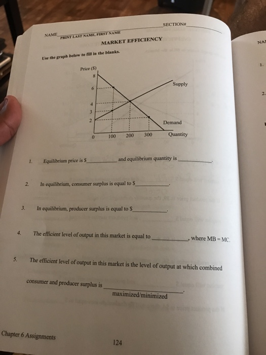Solved SECTION NAME_ PRINT LAST NAME, FIRST NAME MARKET | Chegg.com