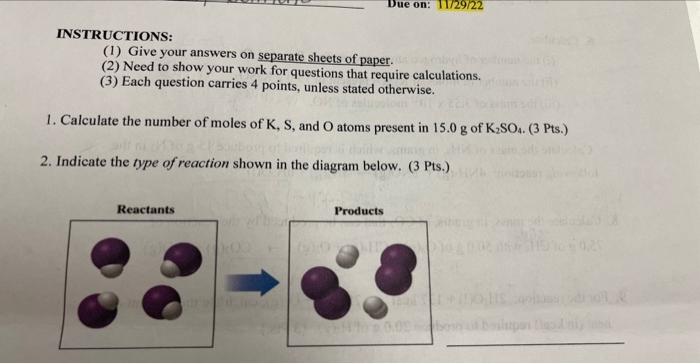 Solved INSTRUCTIONS: (1) Give your answers on separate | Chegg.com