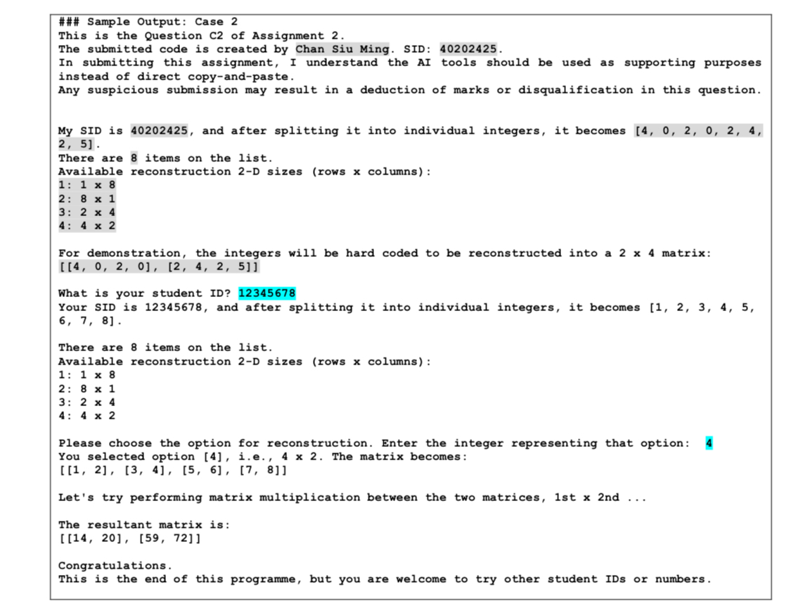 Solved by an EXPERT ```### Sample Output: Case 2This is the Question C2 | Chegg.com