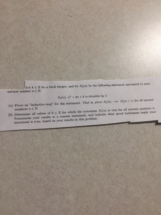 Solved Let ke Z be a fixed integer, and let Pl(n) be the | Chegg.com