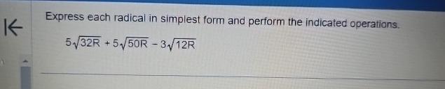 Solved Express each radical in simplest form and perform the | Chegg.com