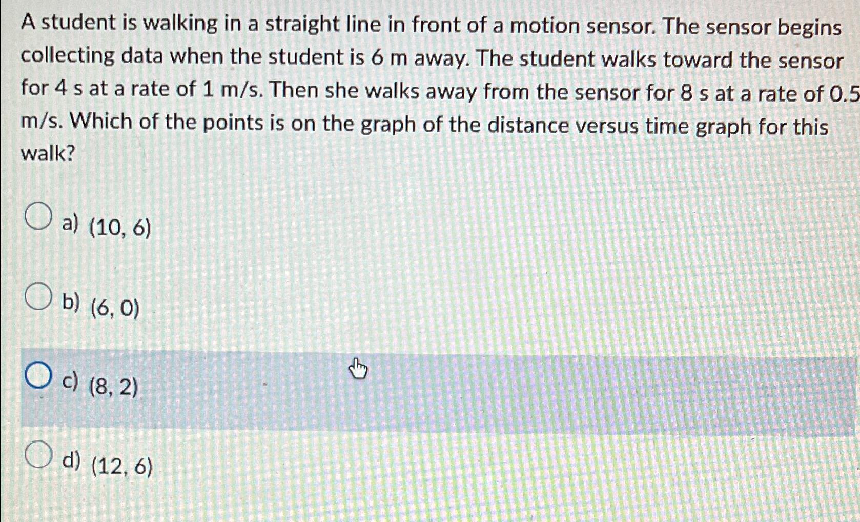 Solved A student is walking in a straight line in front of a | Chegg.com