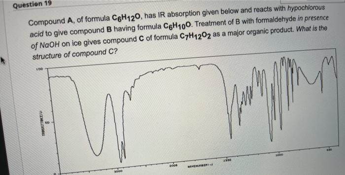 Solved Question 19 Compound A, of formula C6H120, has IR | Chegg.com