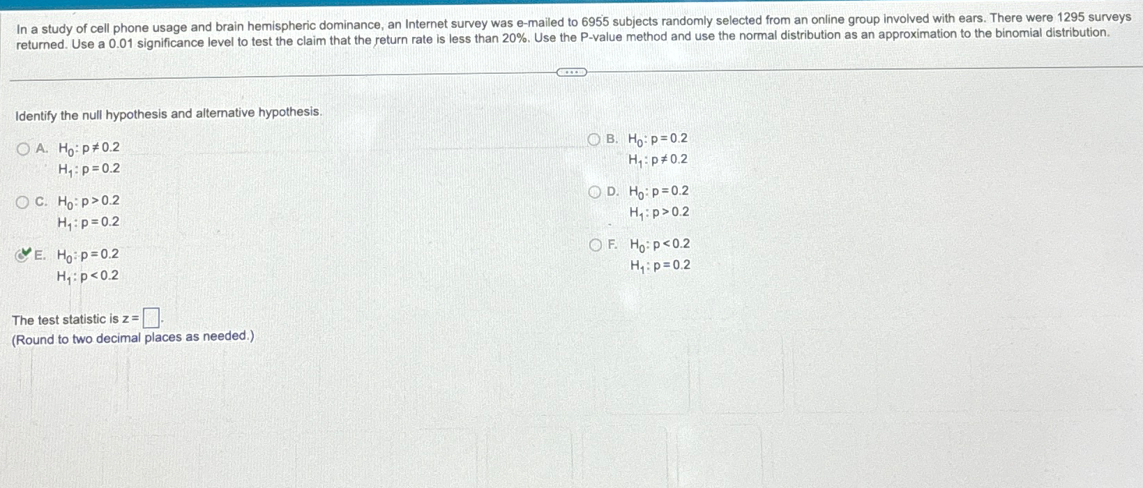 Solved In a study of cell phone usage and brain hemispheric | Chegg.com