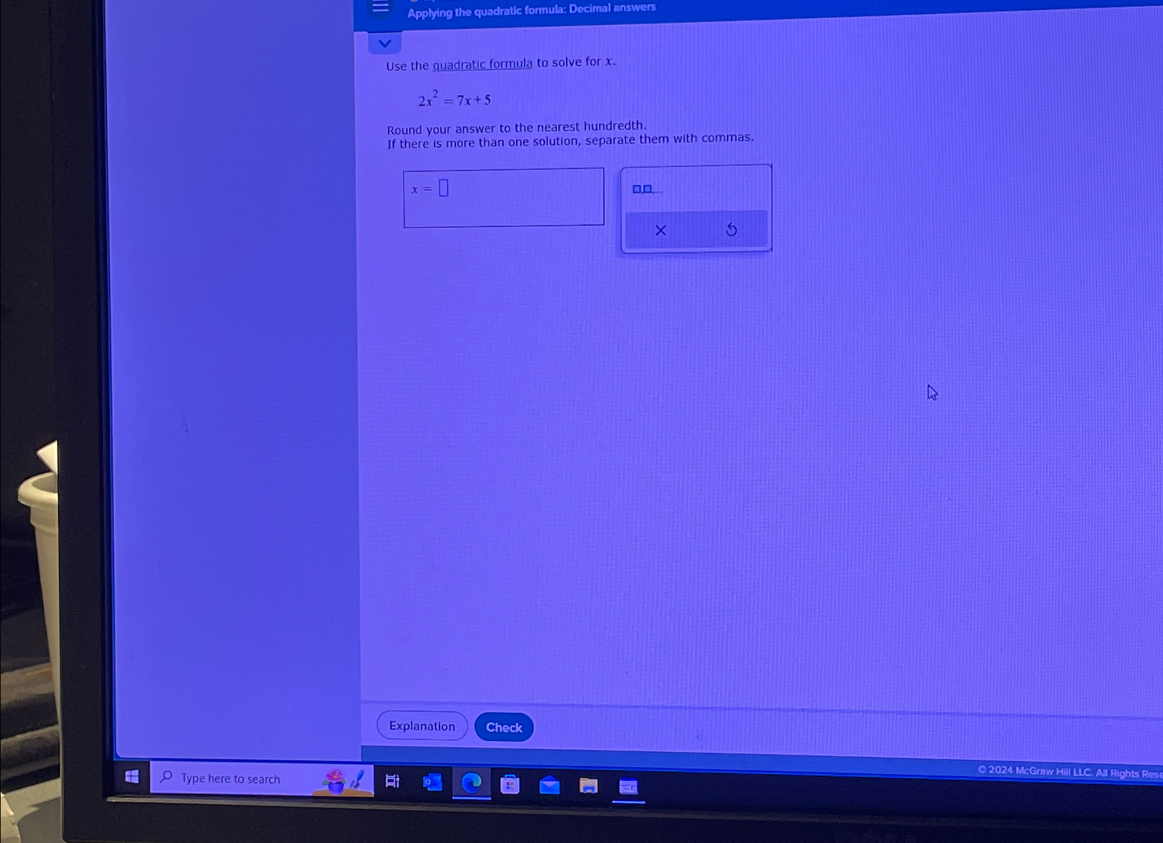 Solved Applying the quadratic formula: Decimal answersUse | Chegg.com