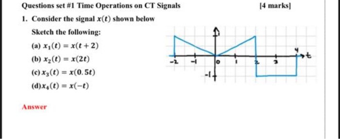 Solved (4 marks Questions set #1 Time Operations on CT | Chegg.com
