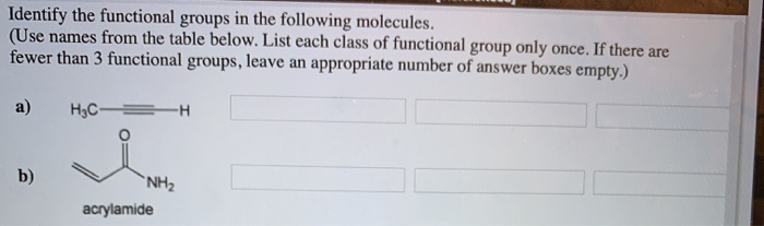 Solved Identify the functional groups in the following | Chegg.com