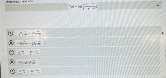 Solved Find the derivative of the function. f(x)=(x4−1x+8)5 | Chegg.com