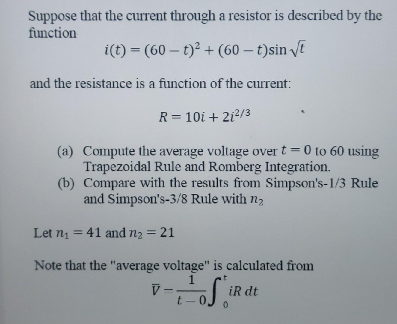 Solved Suppose that the current through a resistor is | Chegg.com
