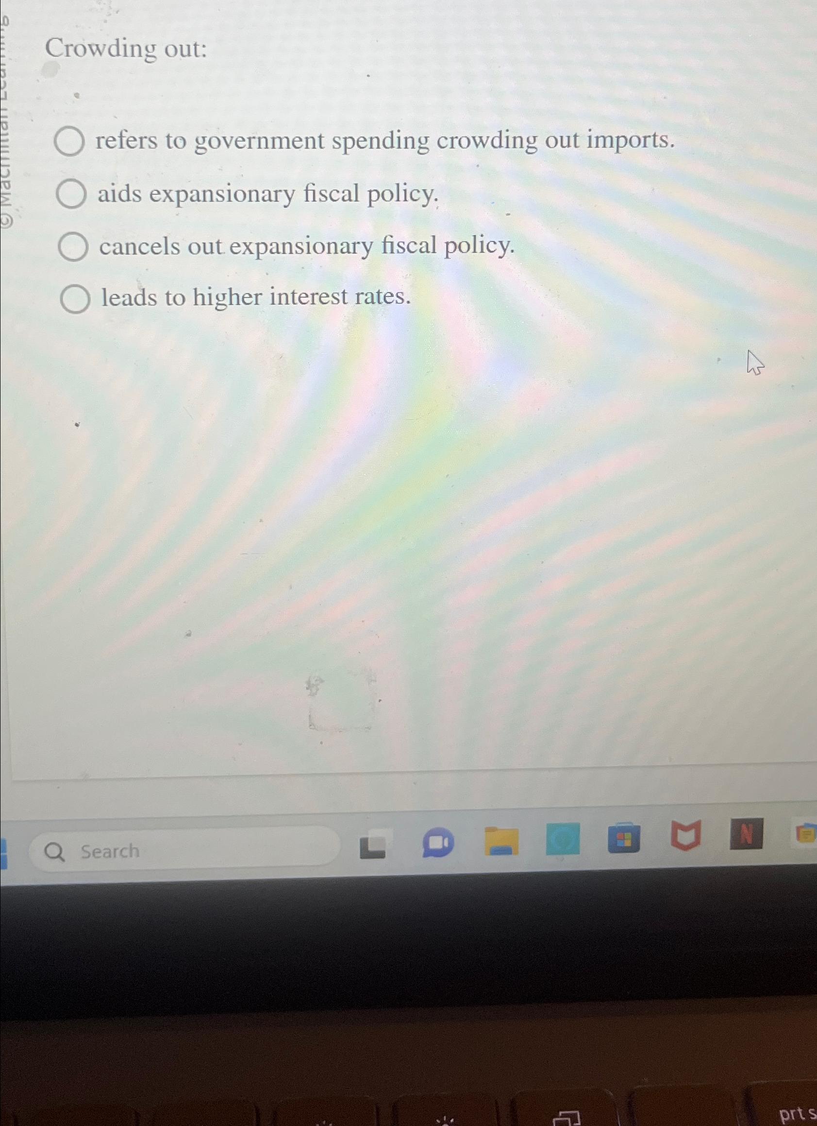 Solved Crowding out:refers to government spending crowding | Chegg.com