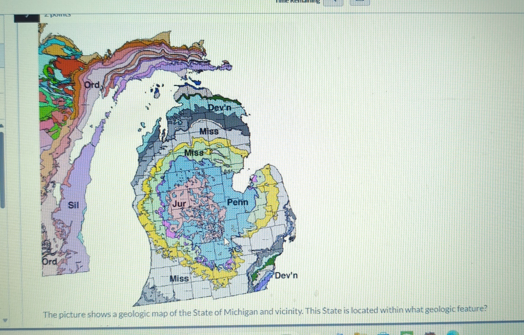 Solved The picture shows a geologic map of the State of | Chegg.com
