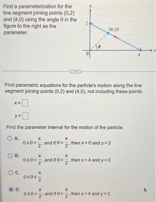 Solved Find A Parameterization For The Line Segment Joining 