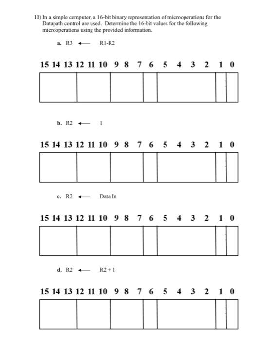 Solved 10) In a simple computer, a 16-bit binary | Chegg.com
