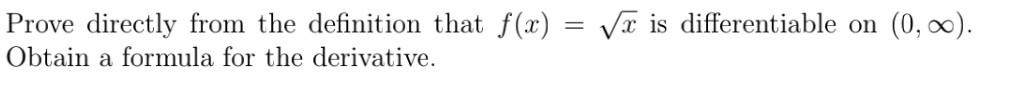 Solved Prove directly from the definition that f(x)=x is | Chegg.com