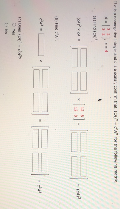 Solved If n is a nonnegative integer and c is a scalar, | Chegg.com