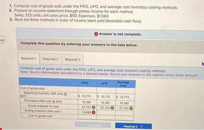 Solved 1. Compute cost of goods sold under the FIFO, LIFO, | Chegg.com