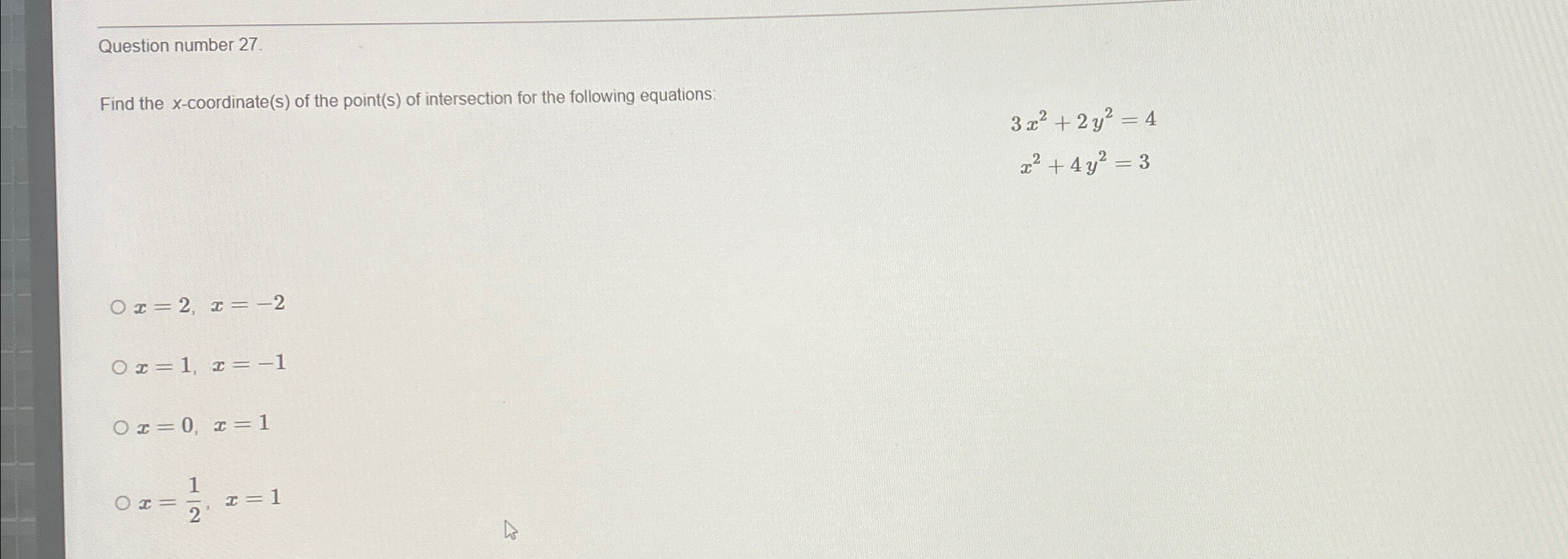 Solved Question number 27.Find the x-coordinate(s) ﻿of the | Chegg.com