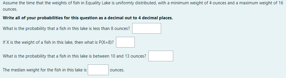 Assume the time that the weights of fish in Equality | Chegg.com