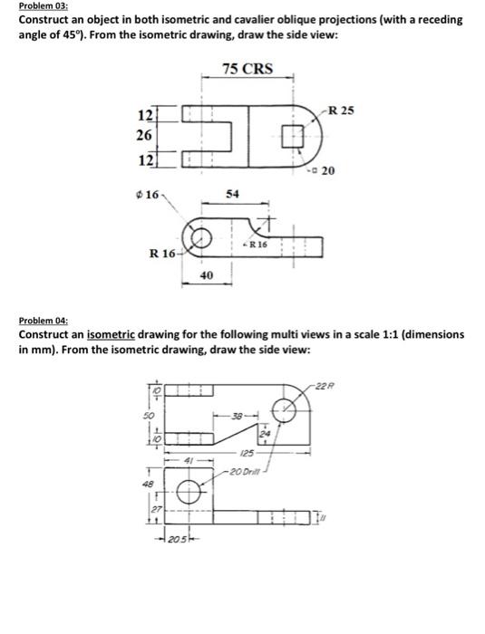 Solved Assignment no.5: Orthographic Projections Pictorial | Chegg.com