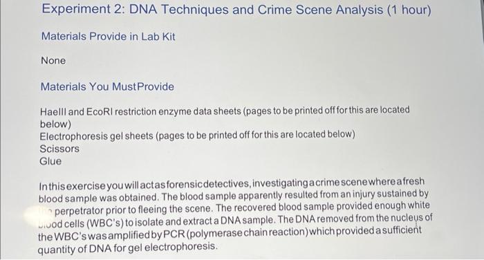 This lab has 2 experiments as summarized below. Each | Chegg.com