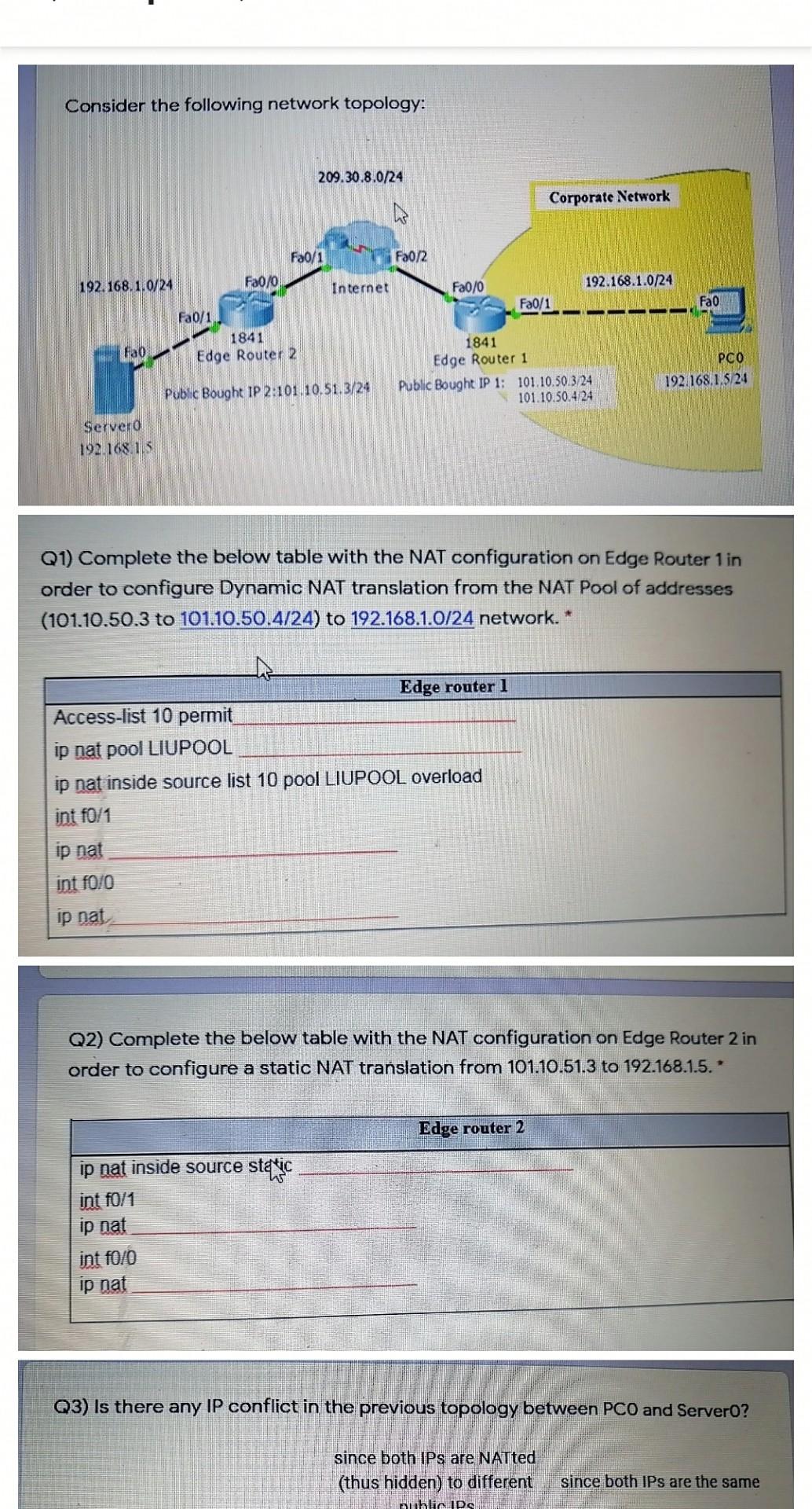 Solved Consider the following network topology: | Chegg.com