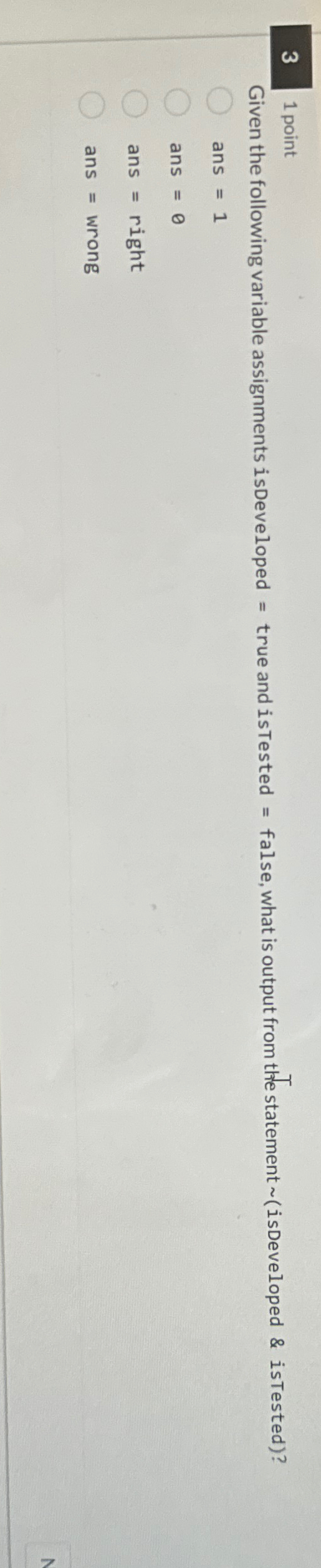 Solved 31 ﻿pointGiven the following variable assignments | Chegg.com