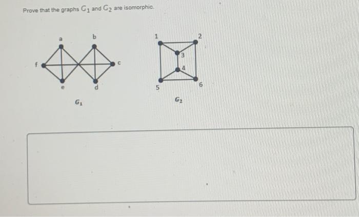 Solved Prove that the graphs C1 and C2 are isomorphic. | Chegg.com