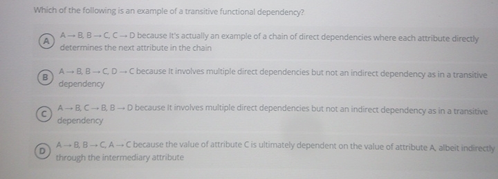 Solved Which of the following is an example of a transitive | Chegg.com