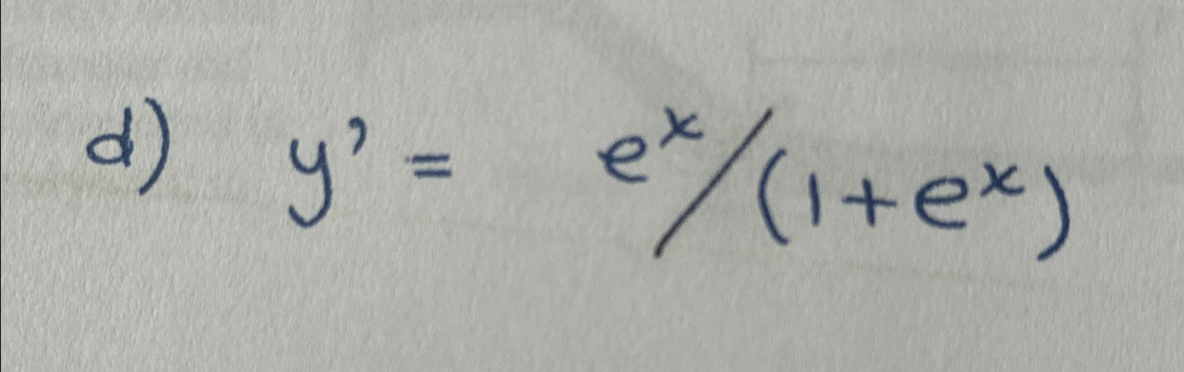 Solved d) y'=ex1+exSolve the equation | Chegg.com